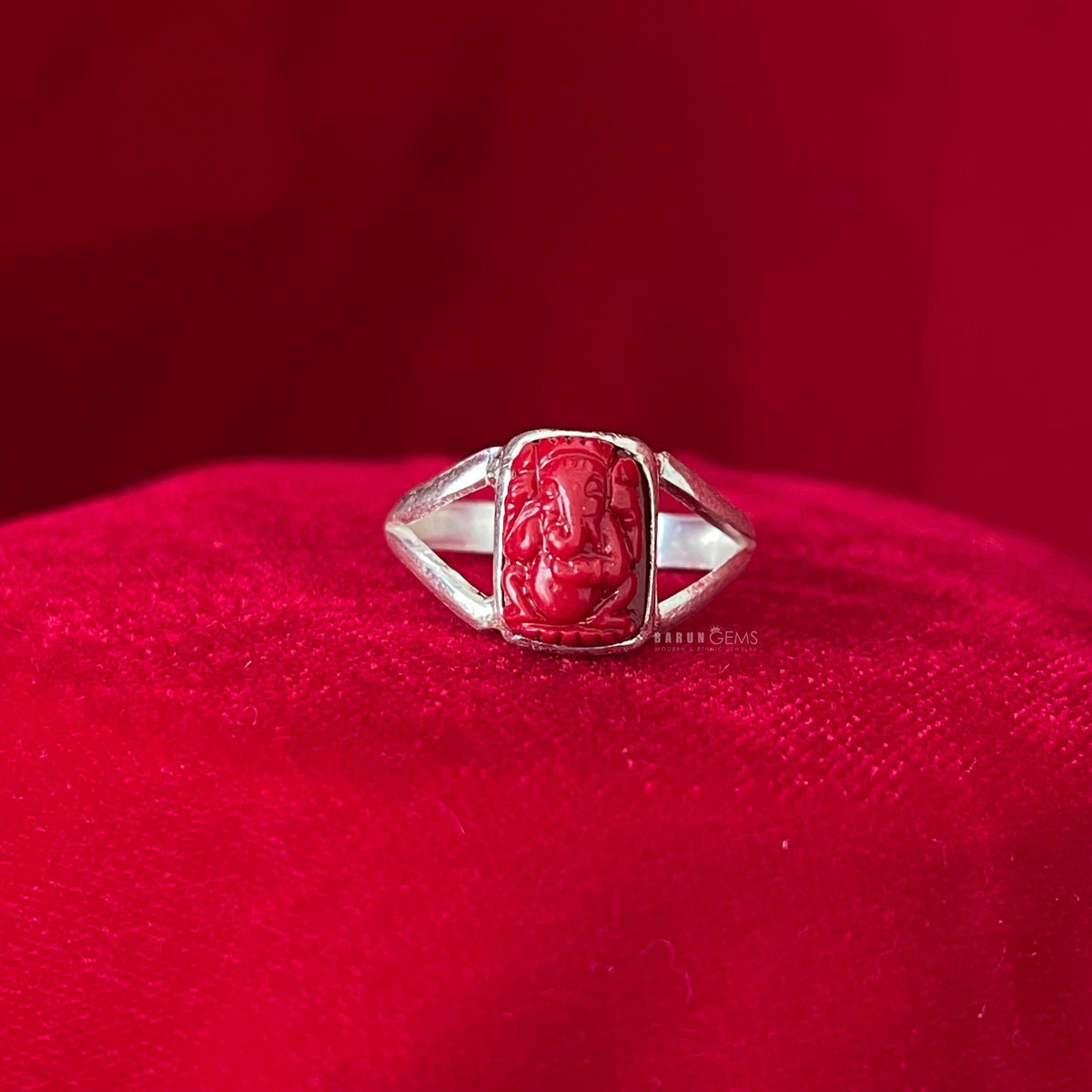 Ganesh Muga Ring (Rectangle) – Barun Gems