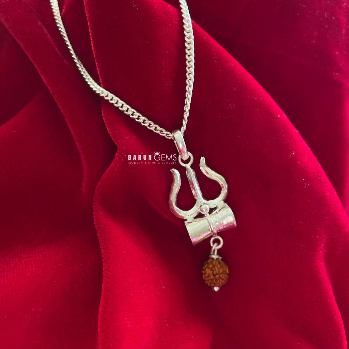 Trishul Rudraksha Necklace – Barun Gems